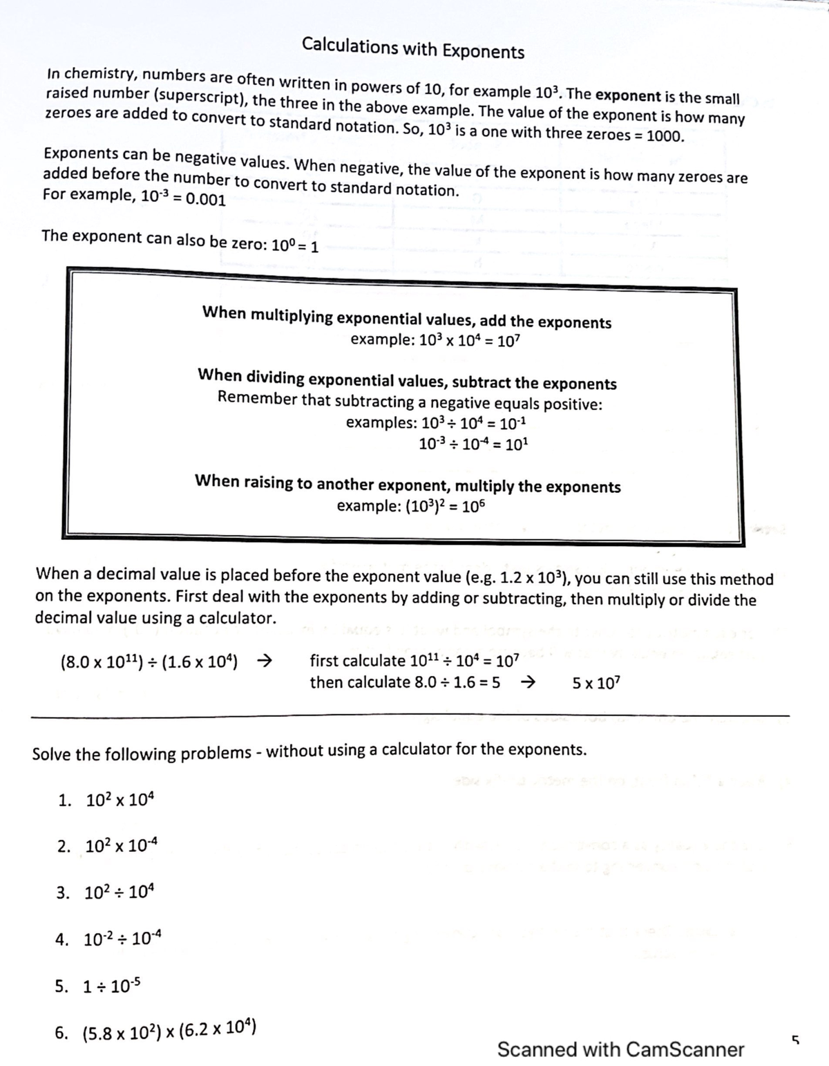 Chem -exponents - CHEM 9 - Studocu
