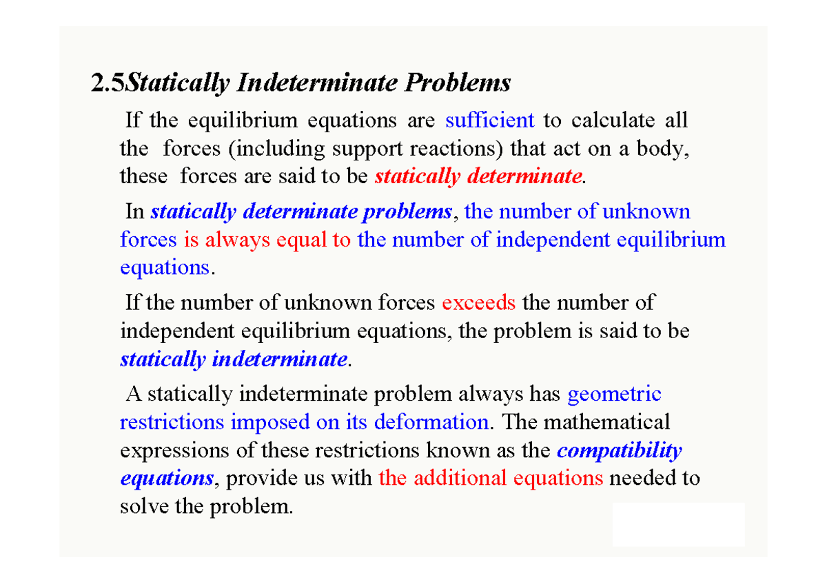 Statistically indeterminate Deformable bodies lecture notes - 2 ...