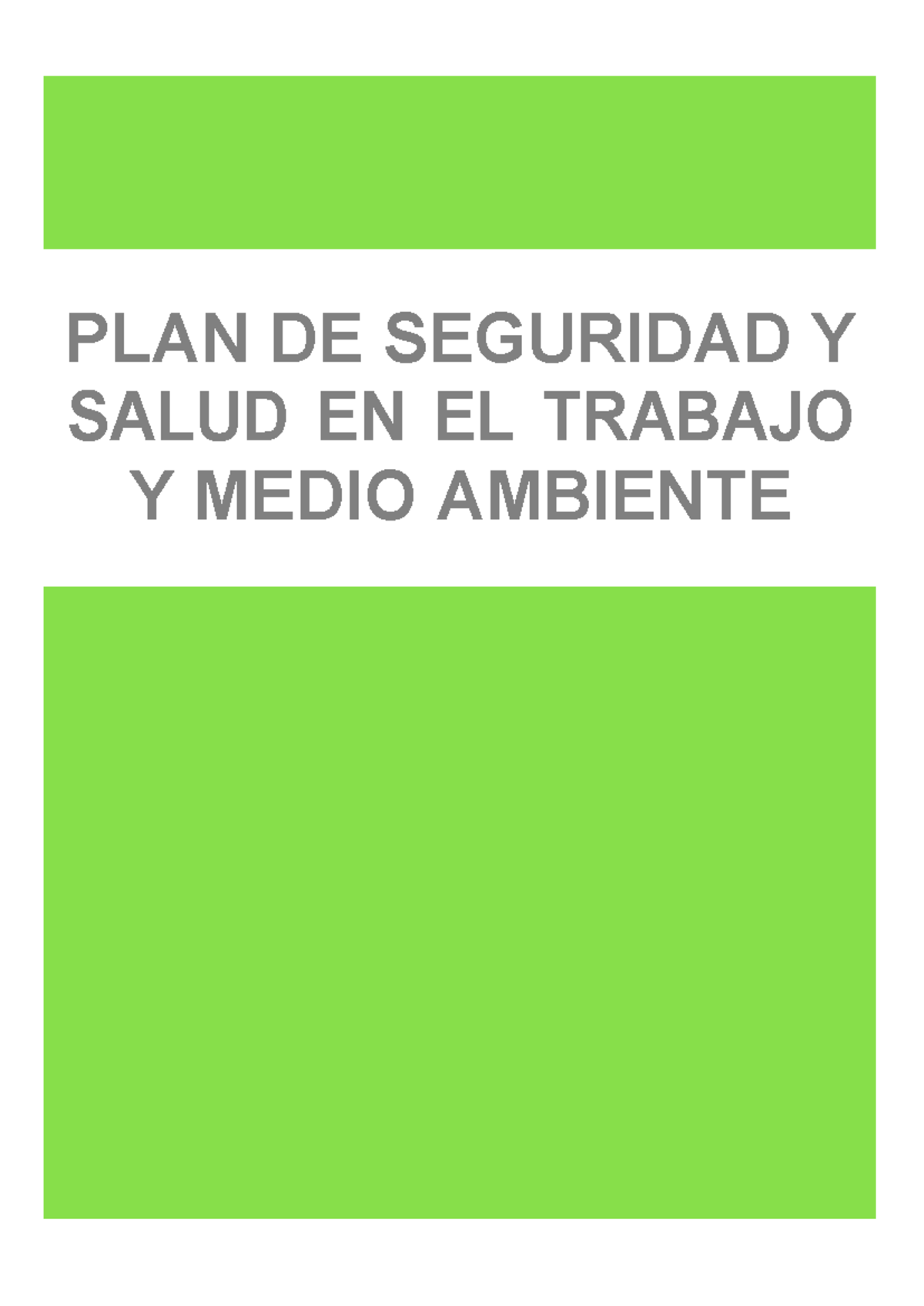 GMN-SST-PLS-001 Plan de SST v02 - 1 PLAN DE SEGURIDAD Y SALUD EN EL TRABAJO Y MEDIO AMBIENTE ...