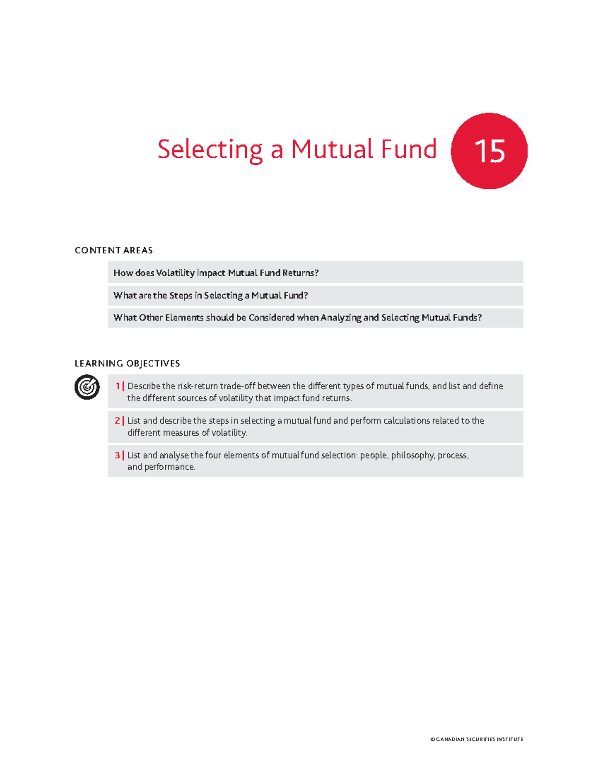 Selecting a Mutual Fund review over world - 15 CONTENT AREAS How does ...