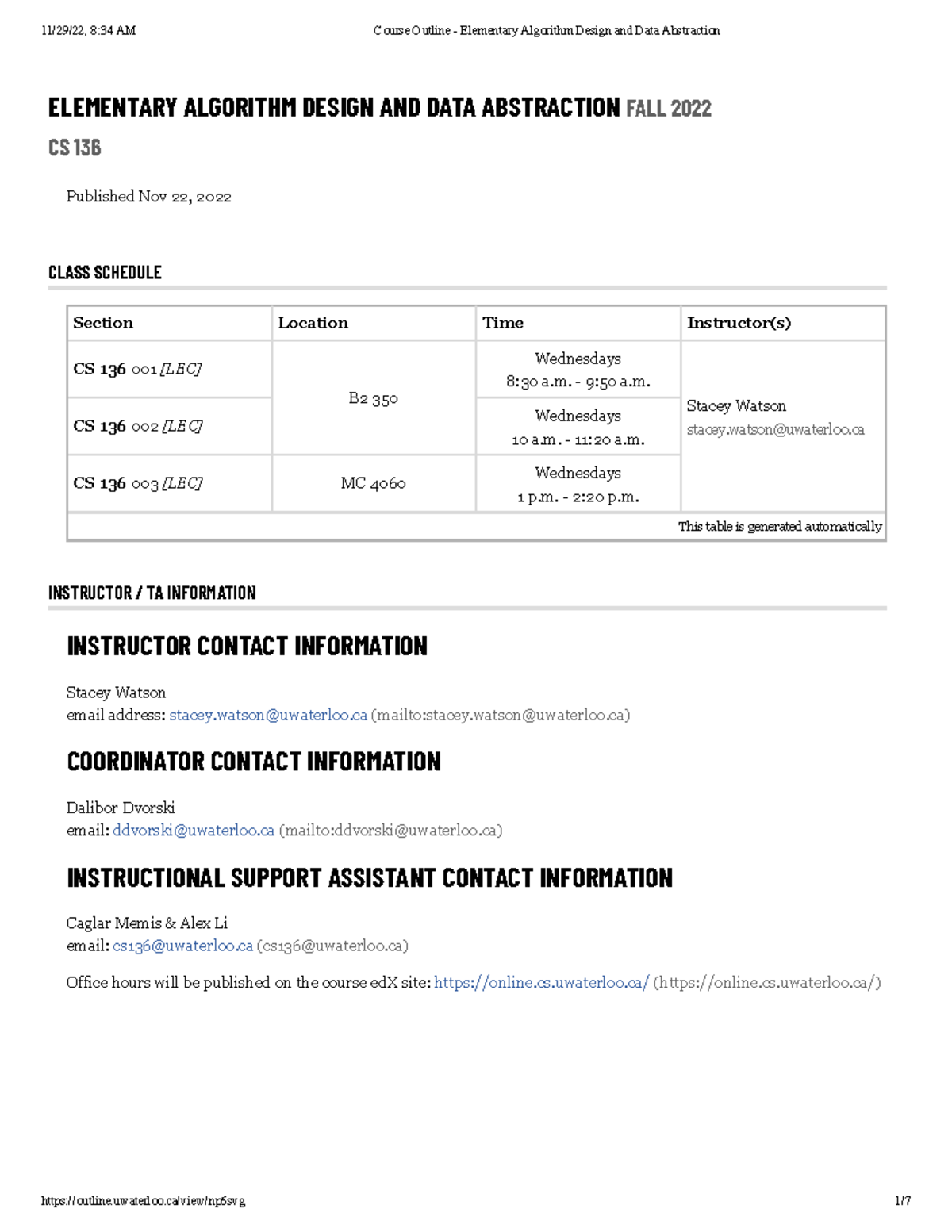 Course Outline Elementary Algorithm Design And Data Abstraction Elementary Algorithm Design