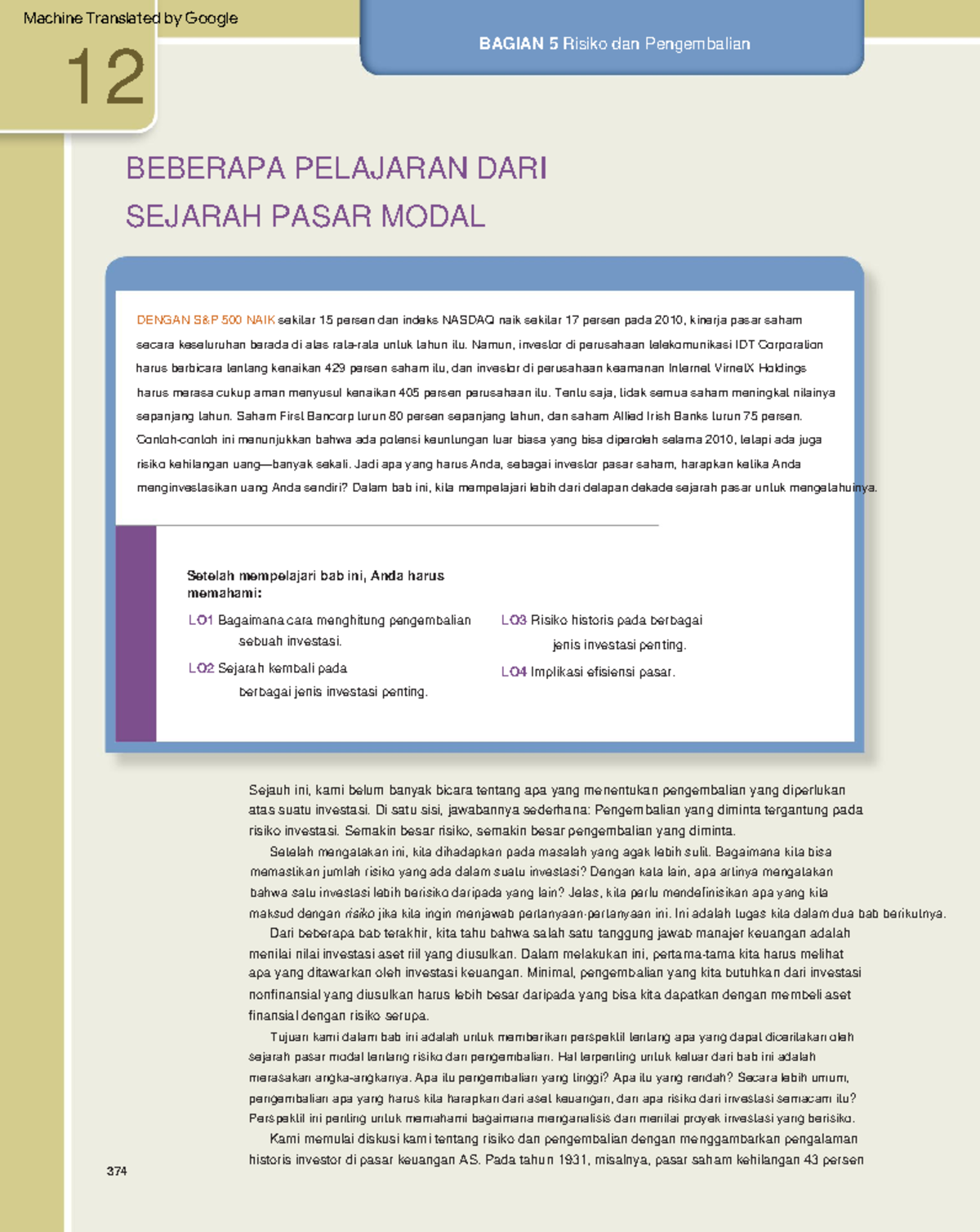 Chapter 12 Indo - fewfewfew - DENGAN S&P 500 NAIK sekitar 15 persen dan ...