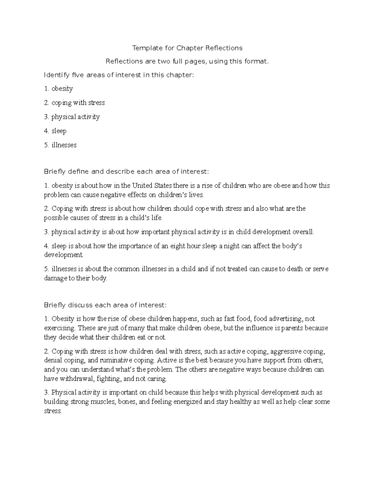 Ch 10 Template for Chapter Reflections Spring 2021-1 - Template for ...