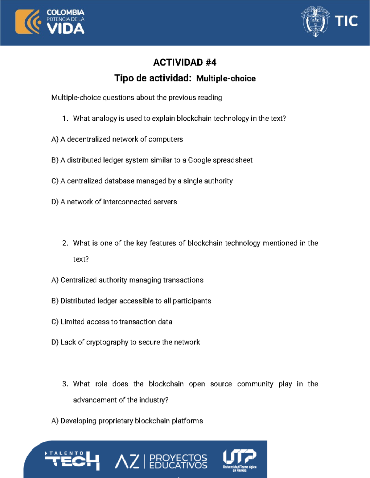 Activity-4Explorer - english practice - ACTIVIDAD Tipo de actividad ...