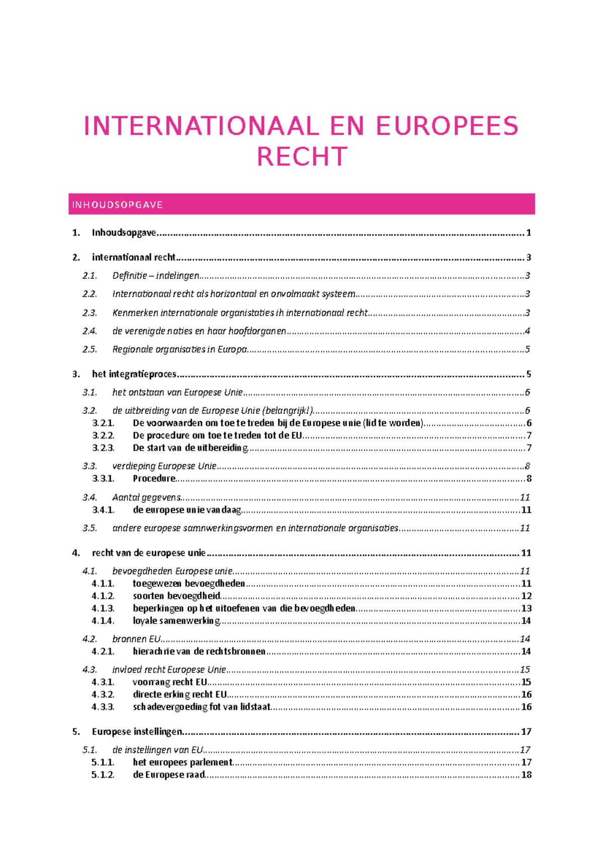 Internationaal en Europees recht def - HoGent - Studocu