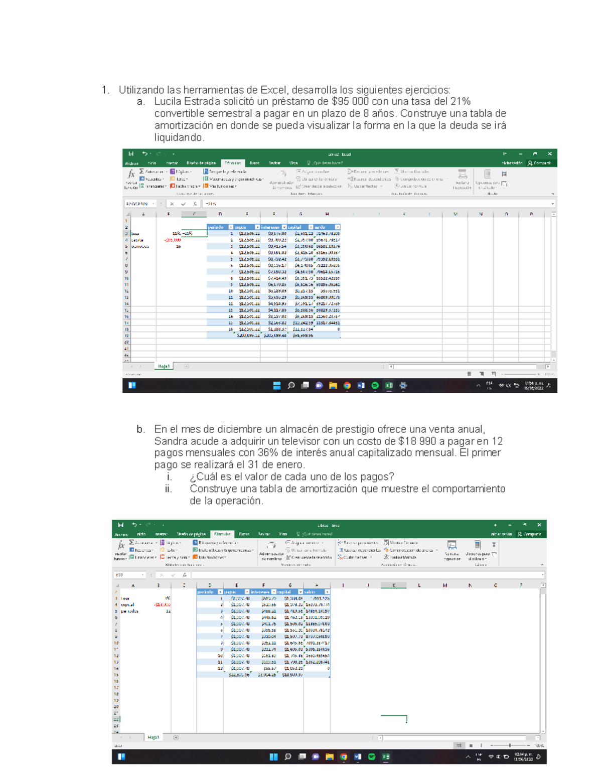 Utilizando las herramientas de Excel - Lucila Estrada solicitó un ...