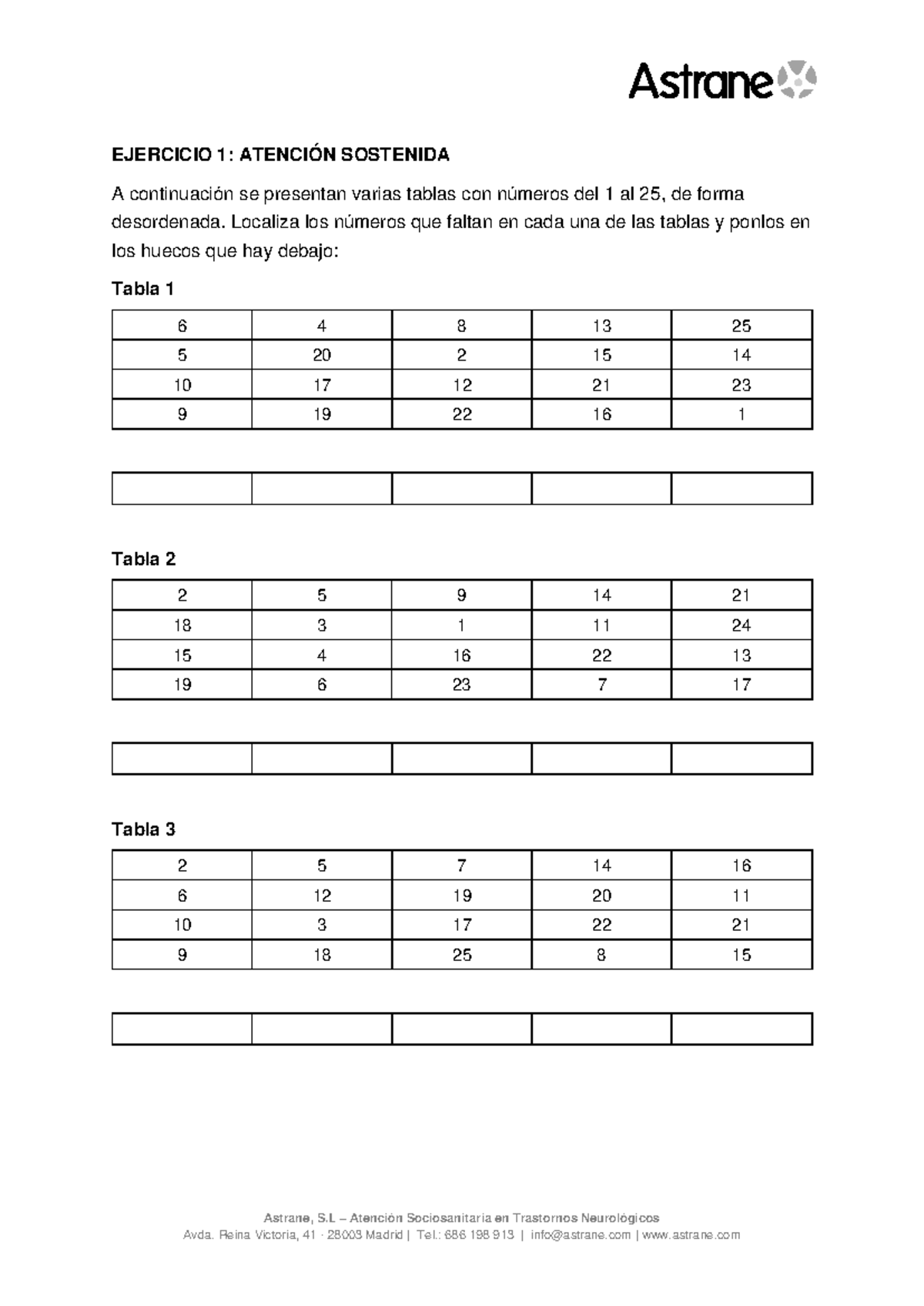 Astrane Ejercicios de atencion - Astrane, S – Atención Sociosanitaria ...