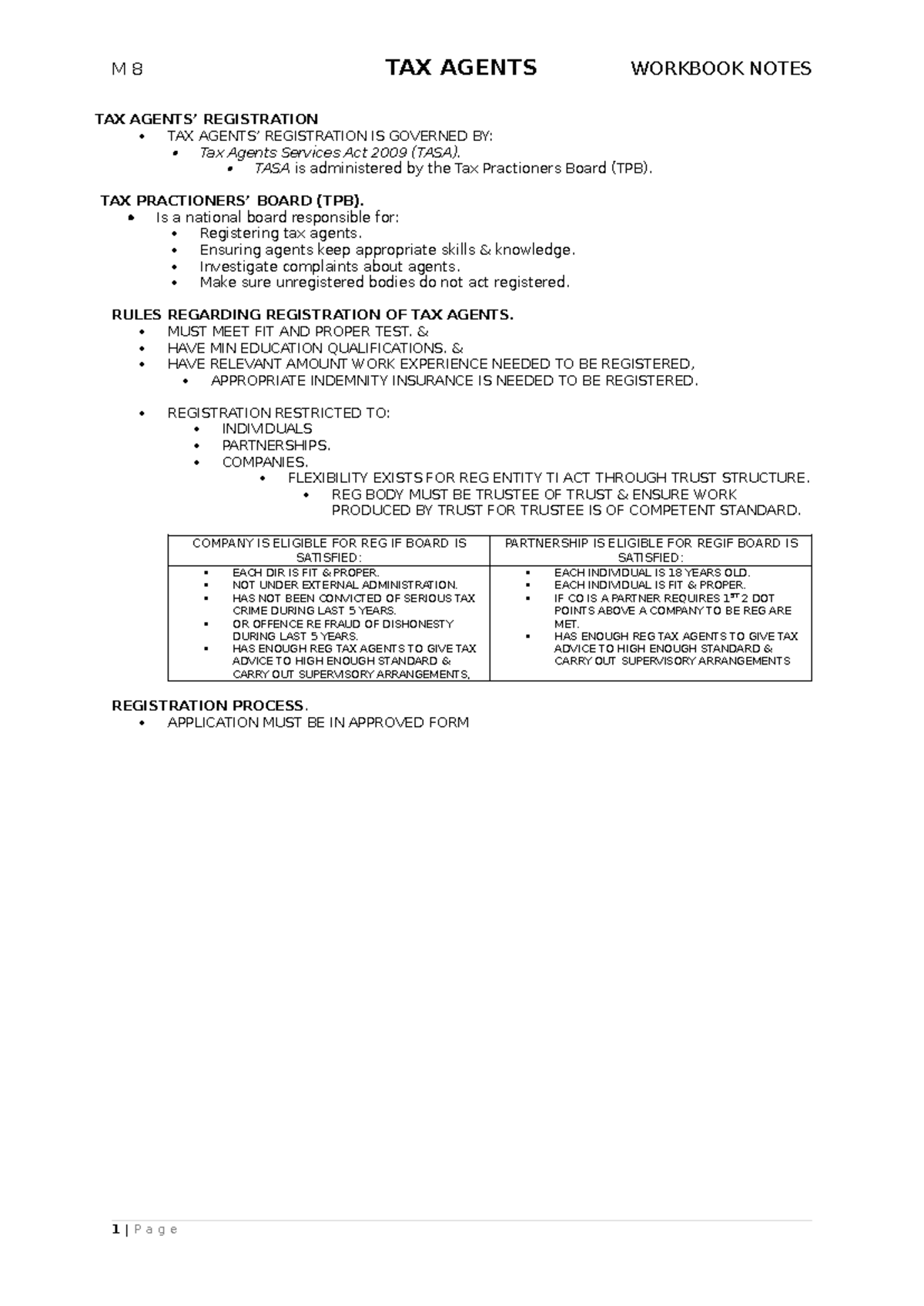 M 8 tax agents - topic 8 tutorial - M 8 TAX AGENTS WORKBOOK NOTES TAX ...