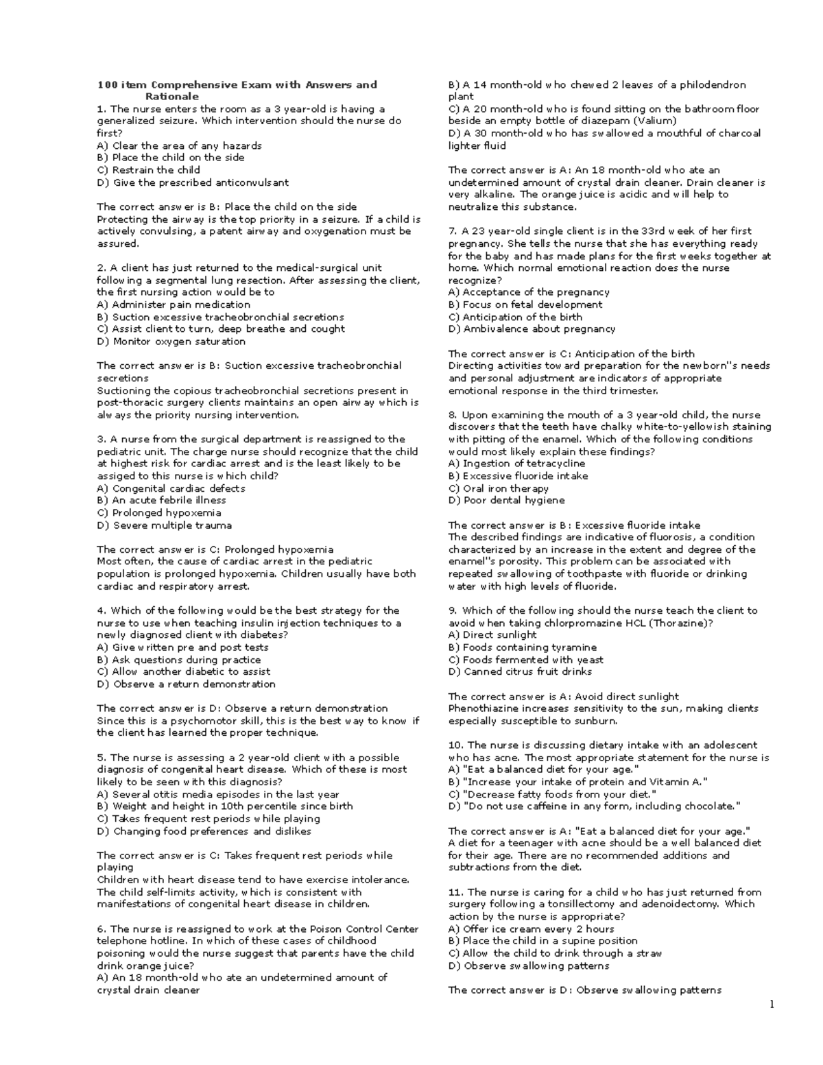 100-item-comprehensive-exam-with-answers-and-rationale compress - 100 ...