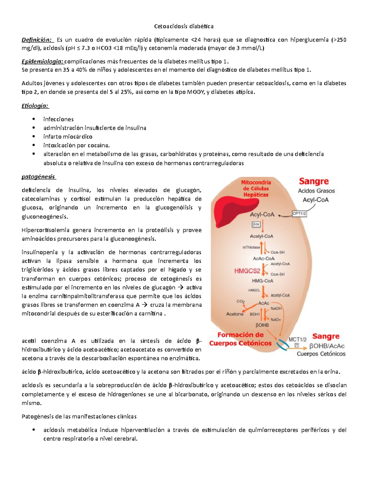 Cetoacidosis diabética - Cetoacidosis diabética Definición: Es un ...