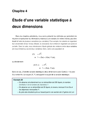 Chapitre 3 - Chapitre 3 Étude d’une variable statistique continue Nous rappelons qu’une variable ...