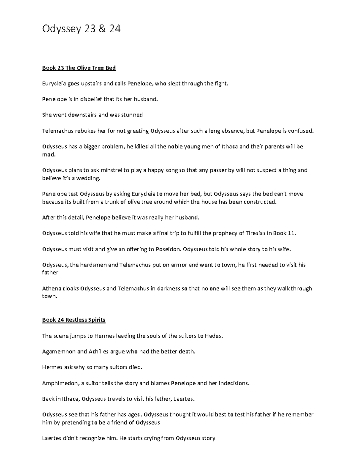 Odyssey 23,24 - ŽŽŬ Ϯϯ dŚĞ KůŝǀĞ dƌĞĞ ĞĚ - Studocu