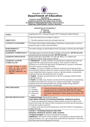 Lesson Plan Workplace Hazards and Risks - GRADE 7/ LESSON PLAN Region ...