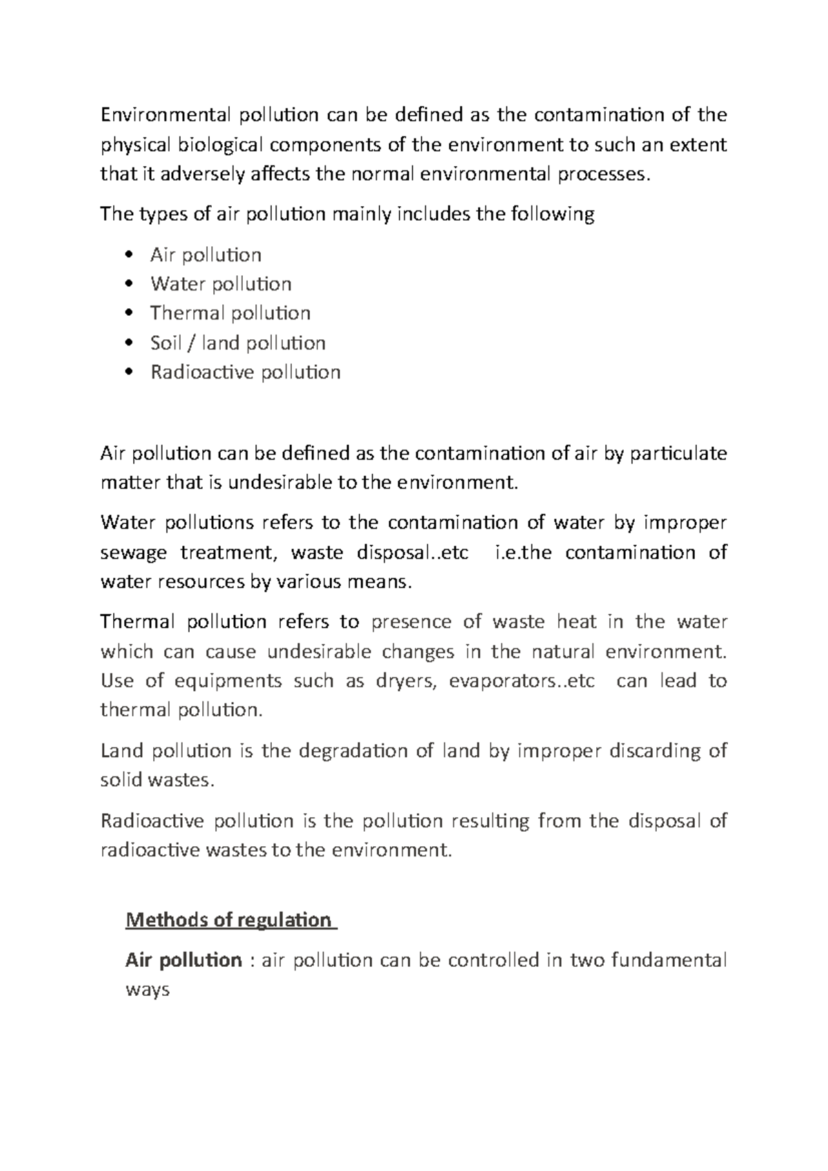 Environmental pollution - The types of air pollution mainly includes ...
