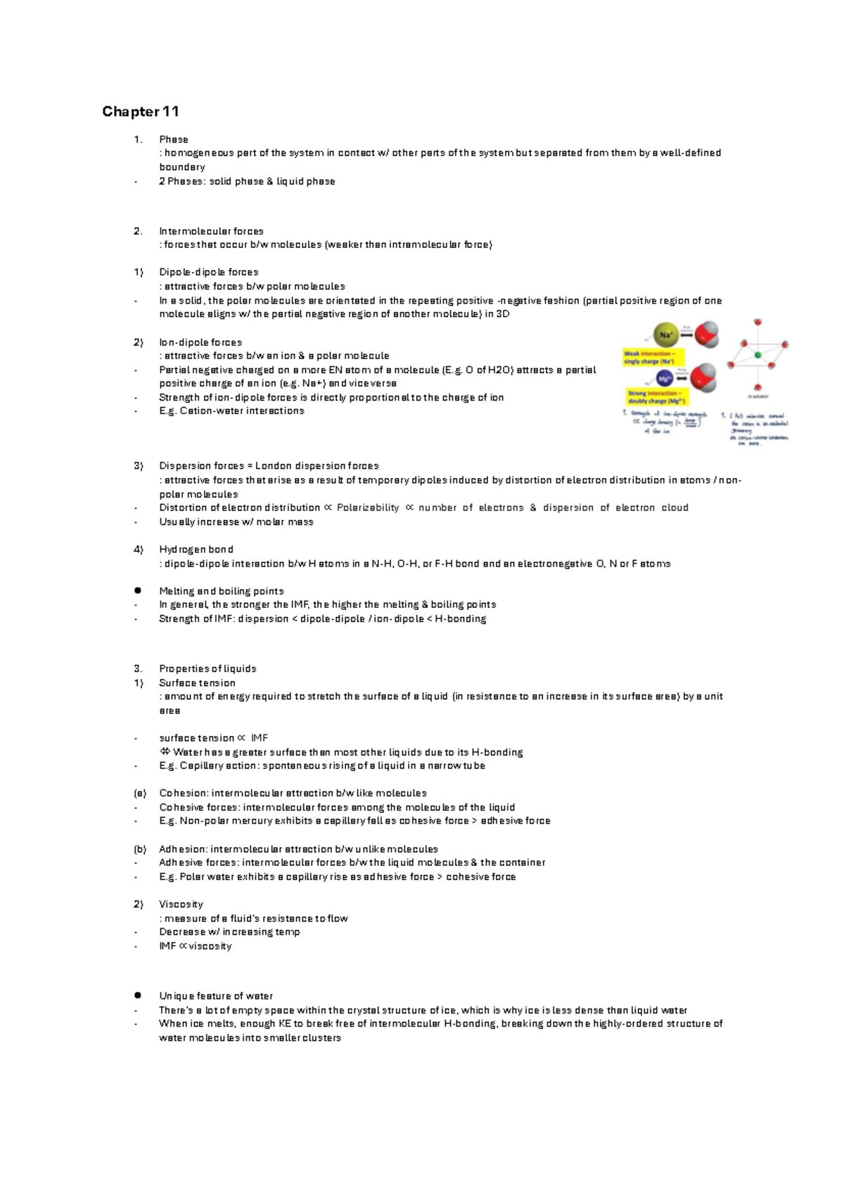 Chemistry chapter 11 - Chapter 11 Phase : homogeneous part of the system in contact w/ other ...