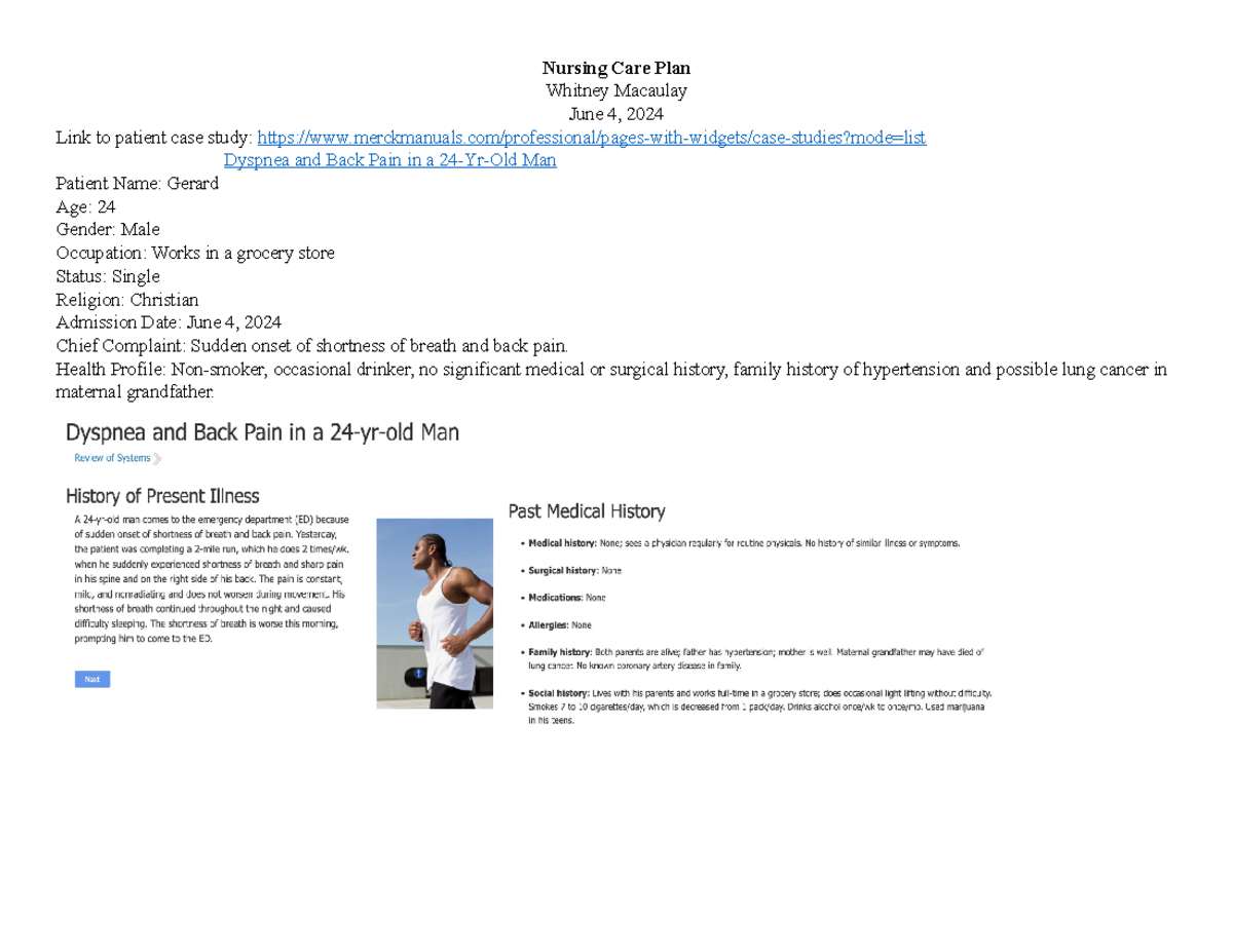 Nursing Care Plan dfc june 4 - Nursing Care Plan Whitney Macaulay June ...