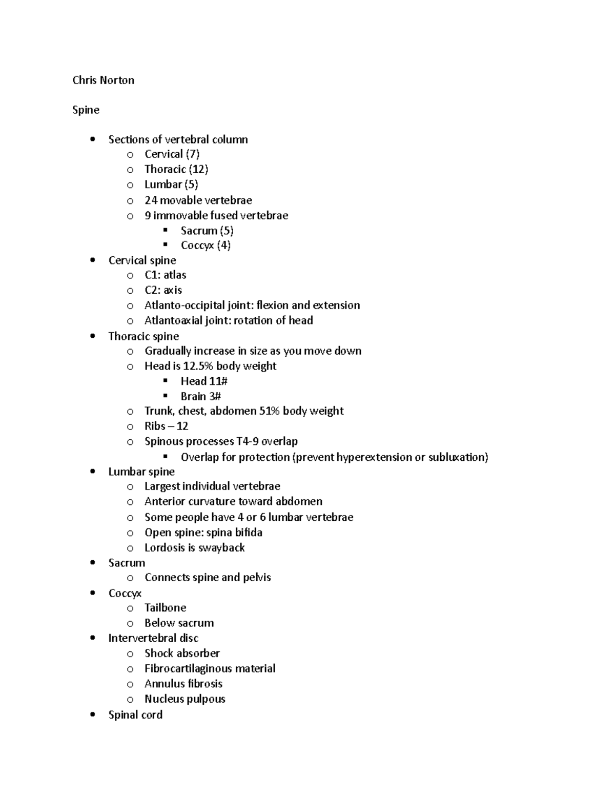 The Spine Notes 183 copy - Chris Norton Spine Sections of vertebral ...