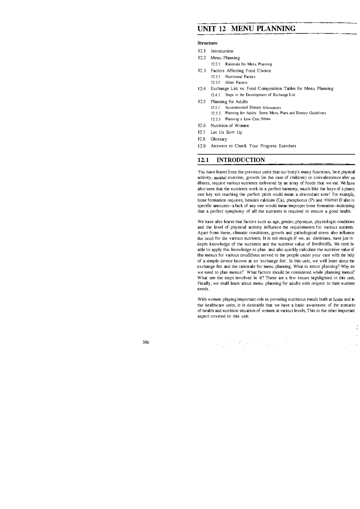 MFN-004 Unit-12 - Advance nutrition - UNIT 12 MENU PLANNING Structure ...