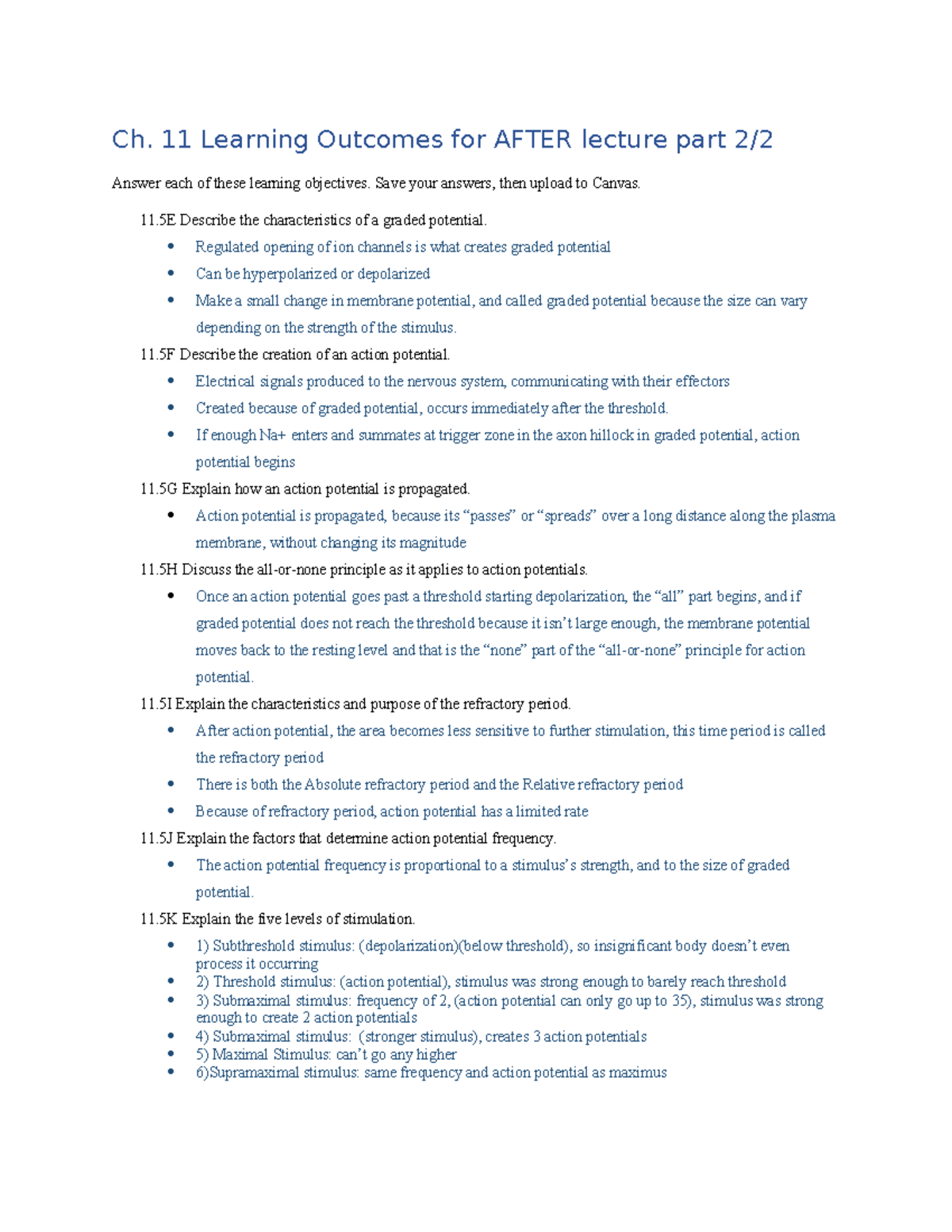 Week 6-Ch11 L. O. After lecture part 2 of 2 - Ch. 11 Learning Outcomes ...