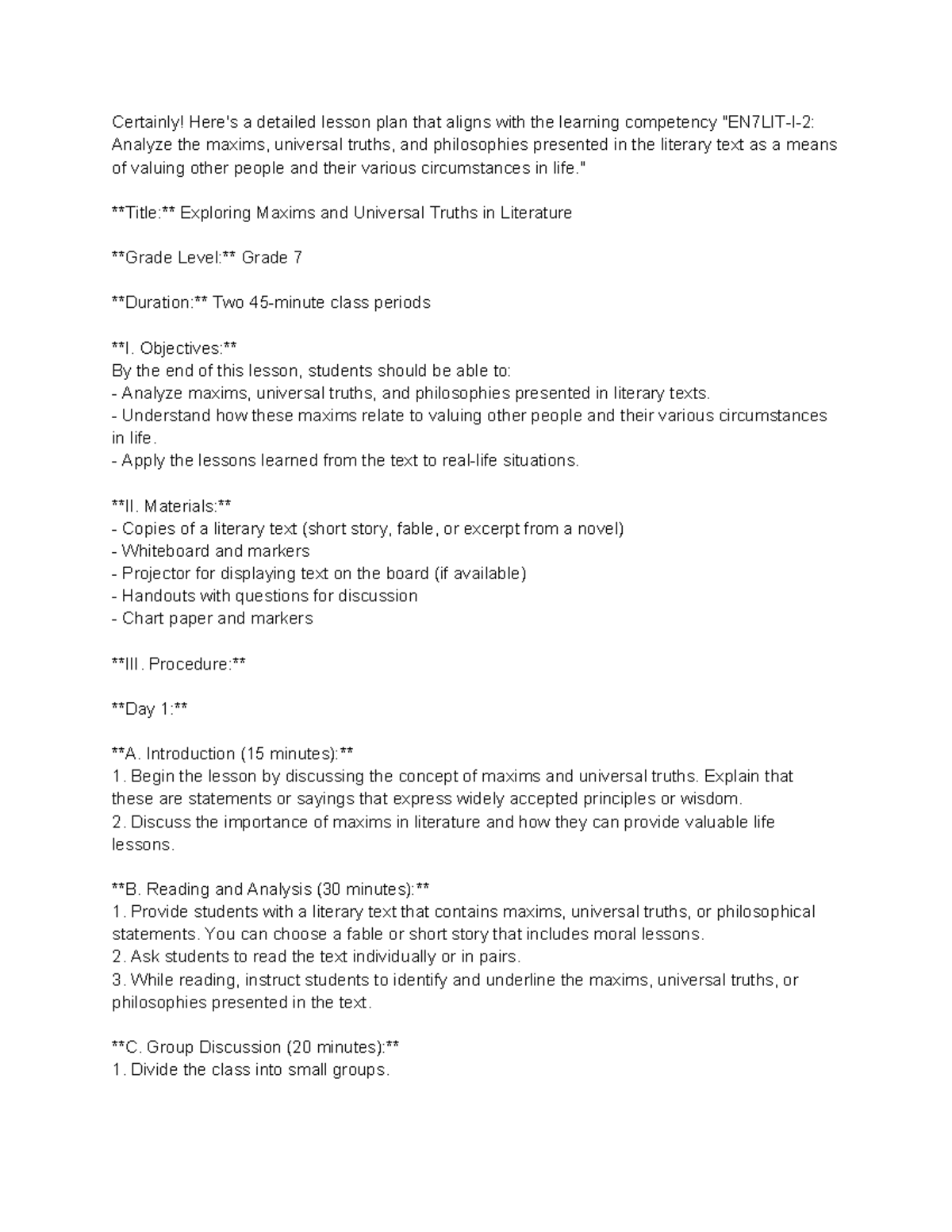 Exploring Maxims and Universal Truths in Literature - Certainly! Here's ...