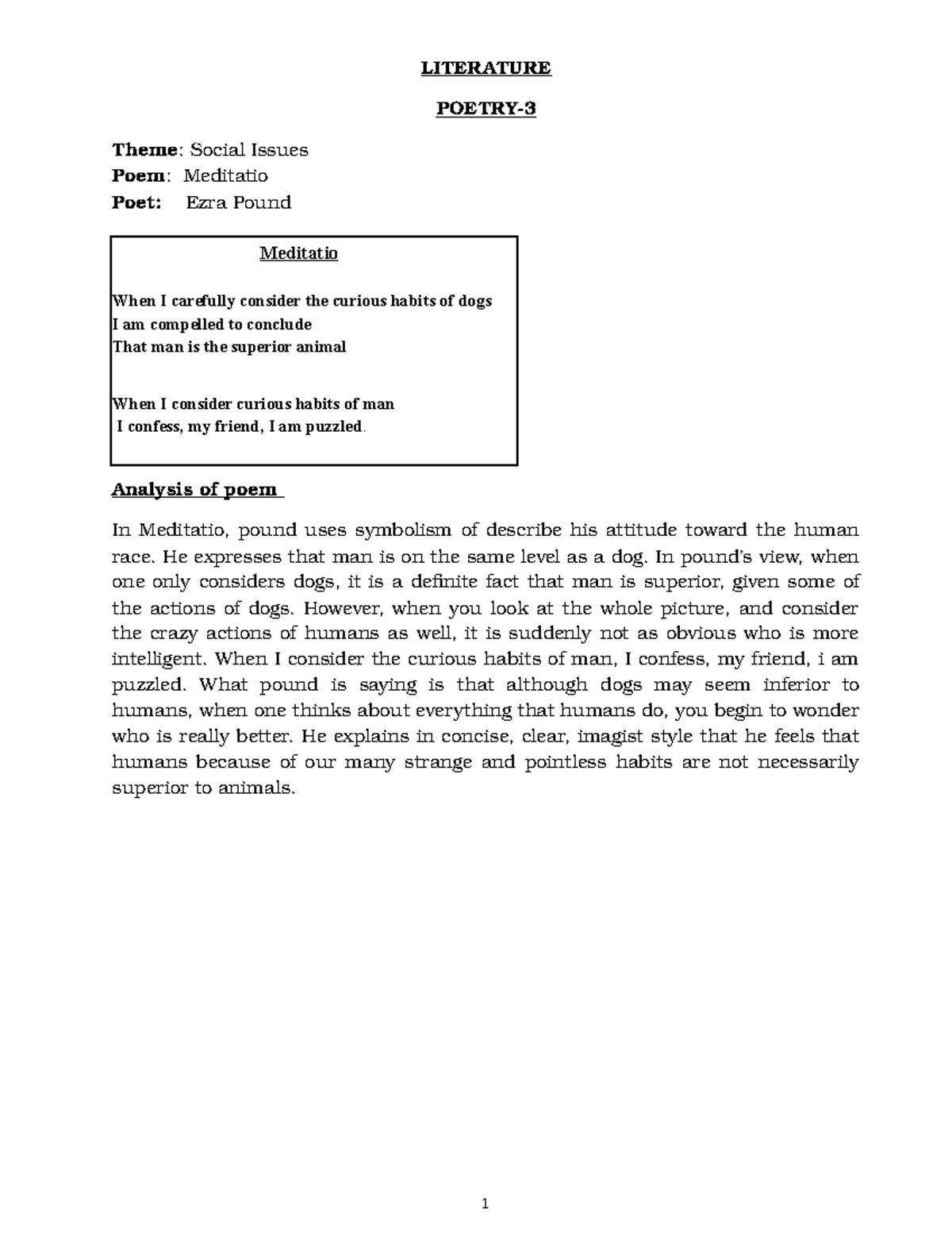 Lesson 2 Poem 3-year12 - Essay - LITERATURE POETRY- Theme: Social ...