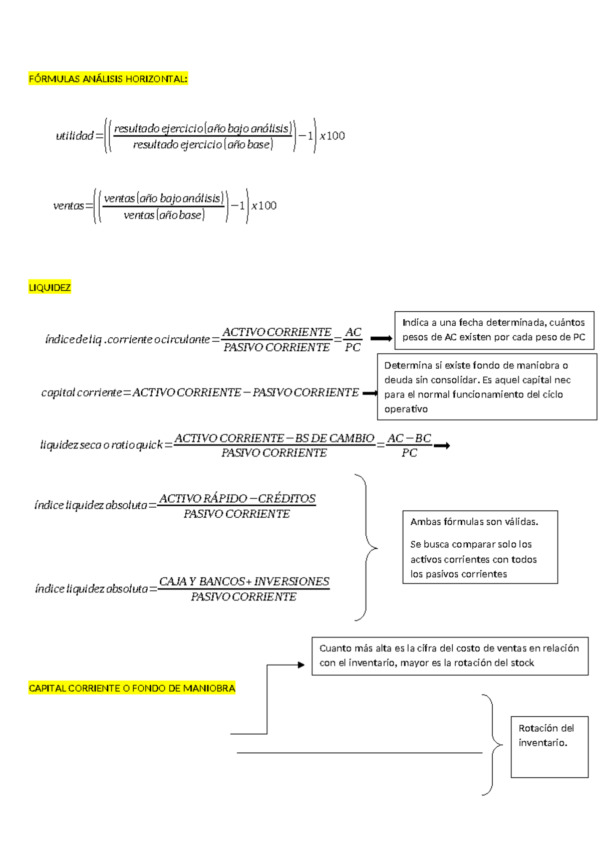 Contabilidad fórmulas - FÓRMULAS ANÁLISIS HORIZONTAL: utilidad ...