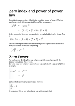 01 - Formula Sheet - index laws - Common Indices The terms indices (or ...
