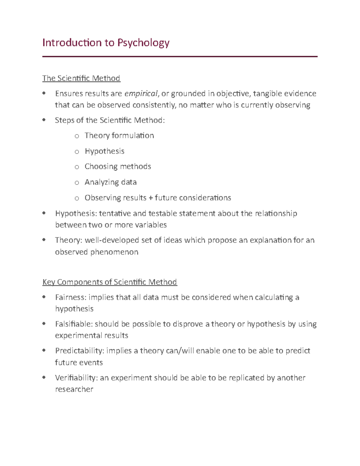 Introduction to Psychology - Uses samples to learn more about a ...