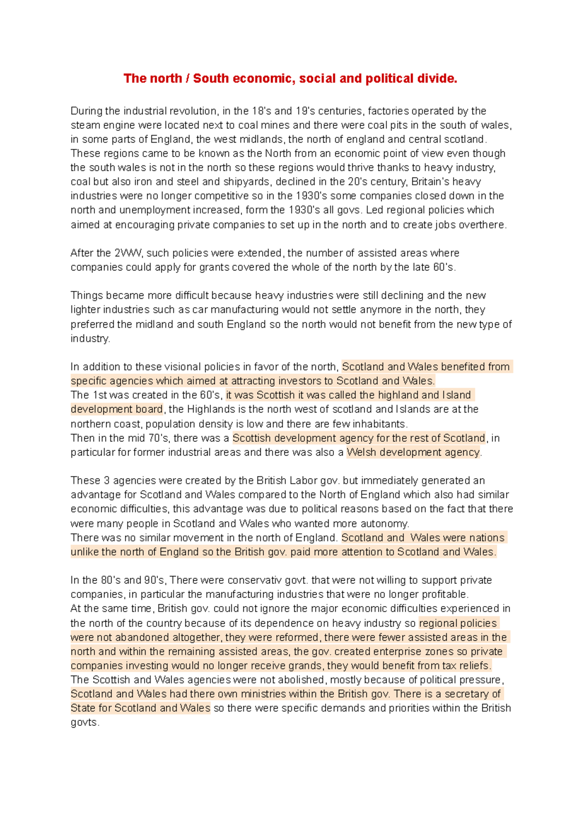 chapitre 2 The north South economic, social and political divide civi ...