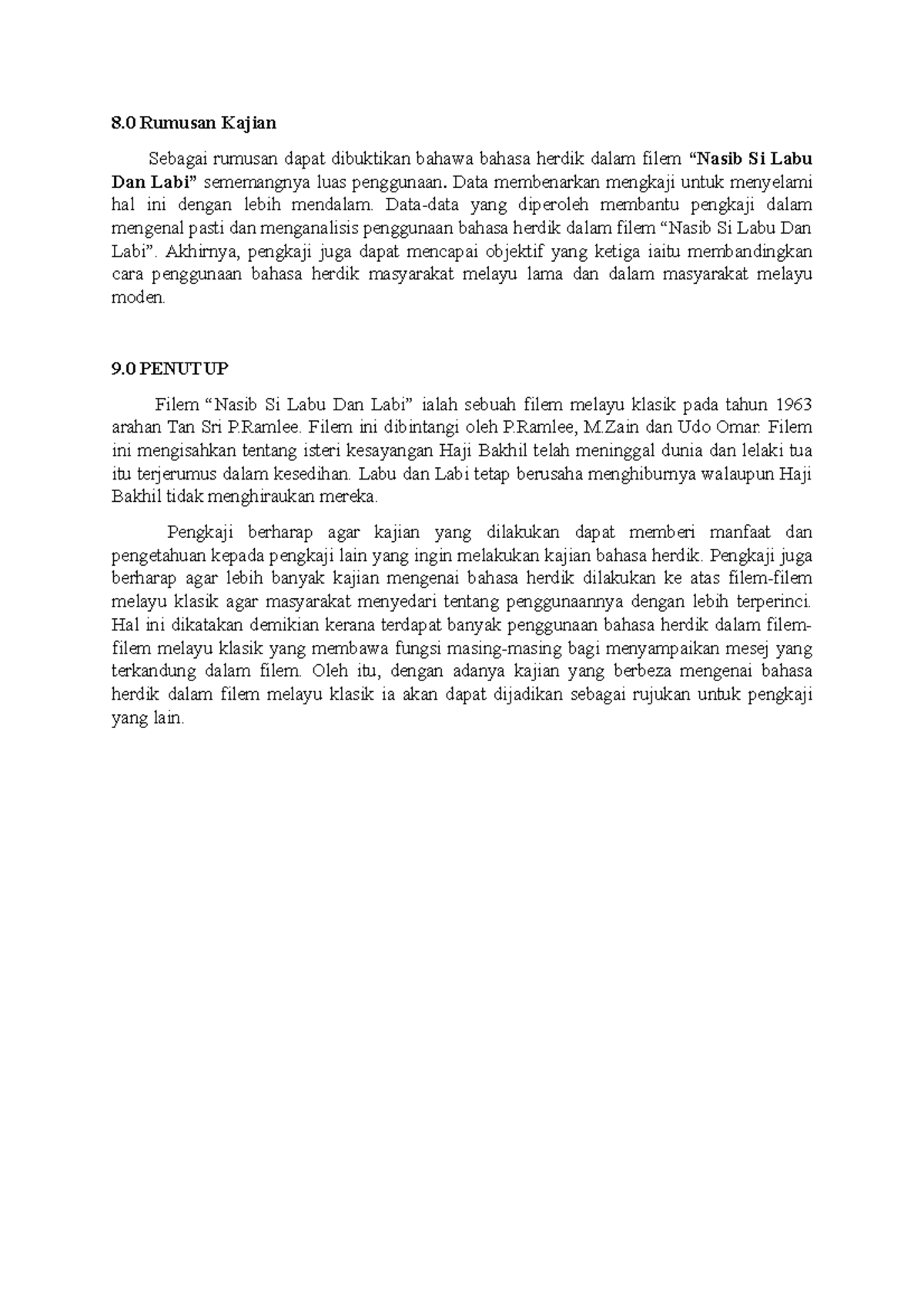 Bm kerja - Bm kk - 8 Rumusan Kajian Sebagai rumusan dapat dibuktikan bahawa bahasa herdik dalam ...