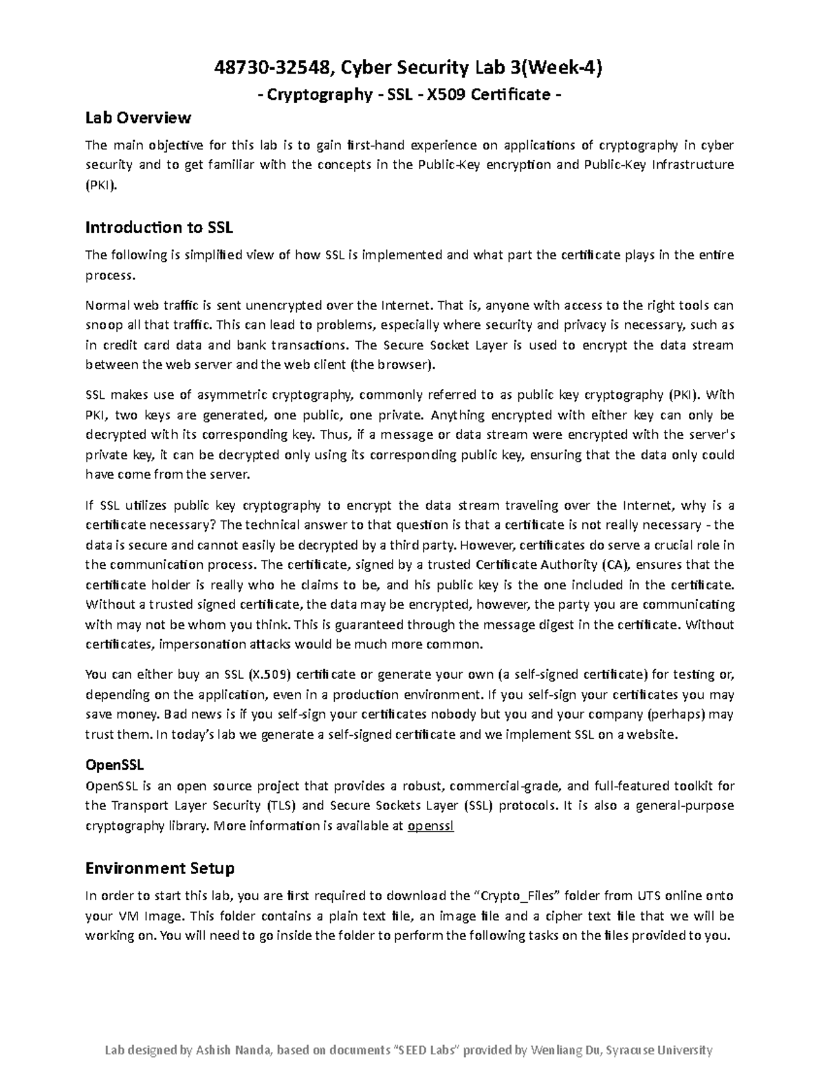 Lab3-cryptography - lab 3 tut work - Cryptography - SSL - X509 ...