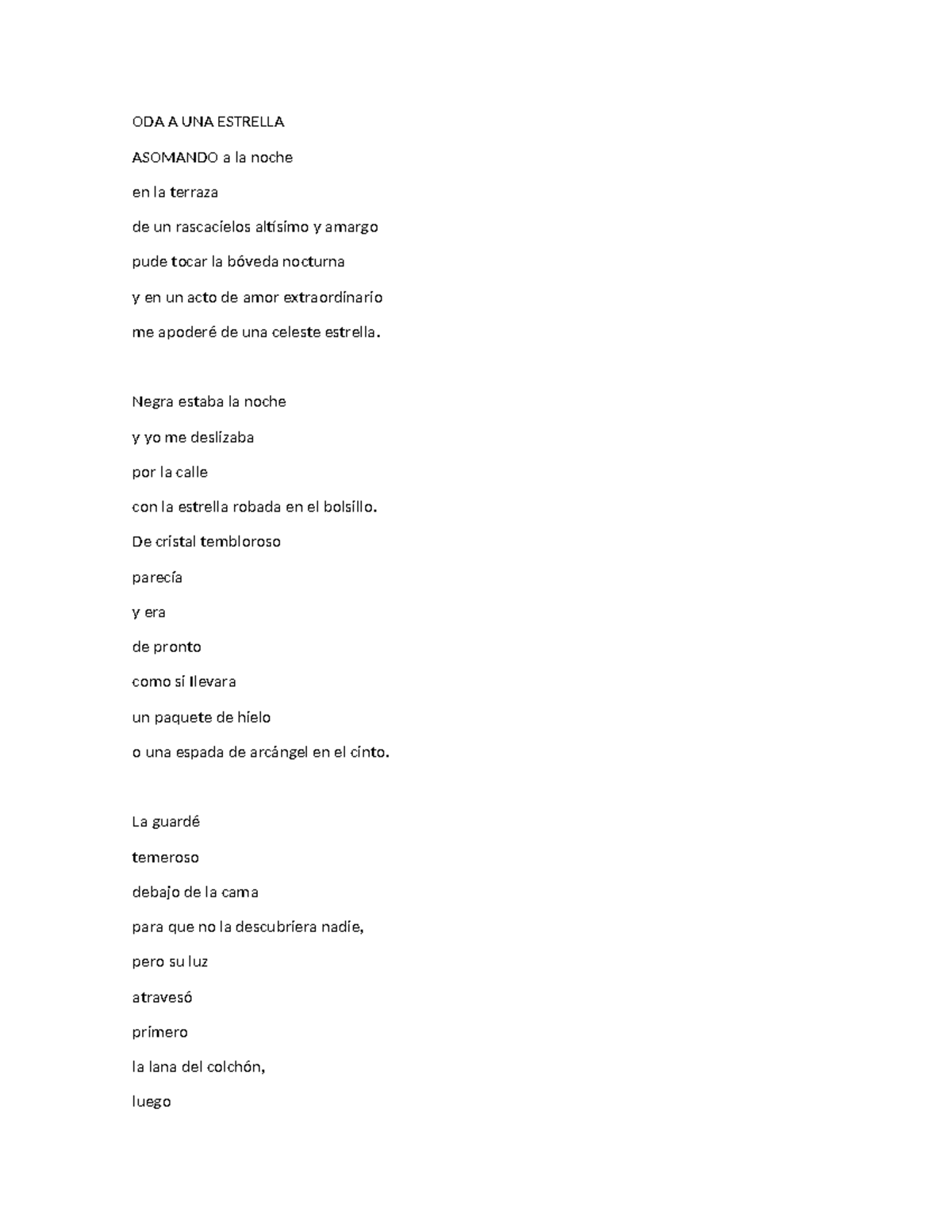 ODA A UNA Estrella - Para relajarse - ODA A UNA ESTRELLA ASOMANDO a la ...