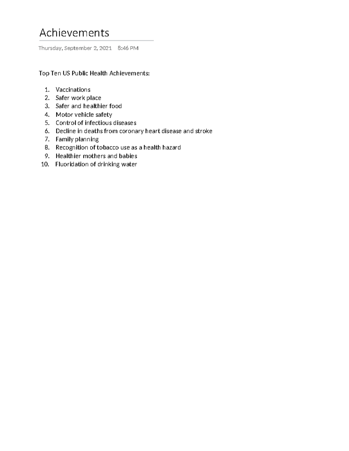 PH in the US Notes - Foundations of Public Health taught by Amanda ...