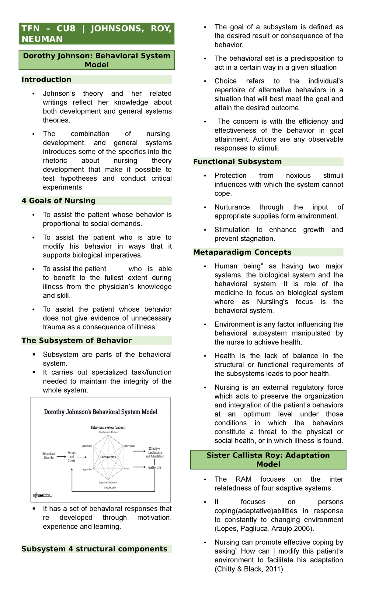 TFN - CU8 Reviewer - TFN – CU8 | JOHNSONS, ROY, NEUMAN Dorothy Johnson ...