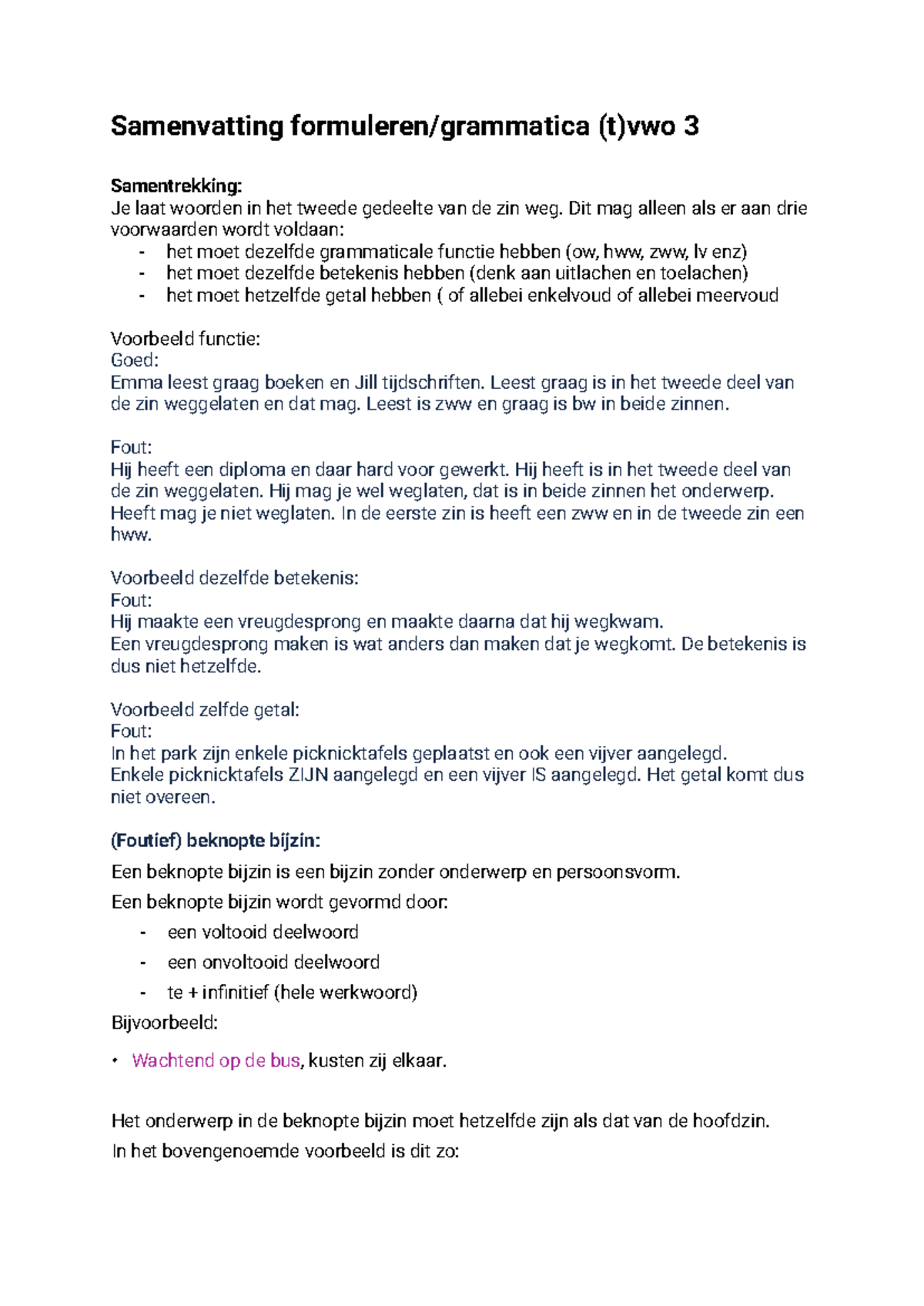 Samenvatting formuleren - Samenvatting formuleren/grammatica (t)vwo 3 ...