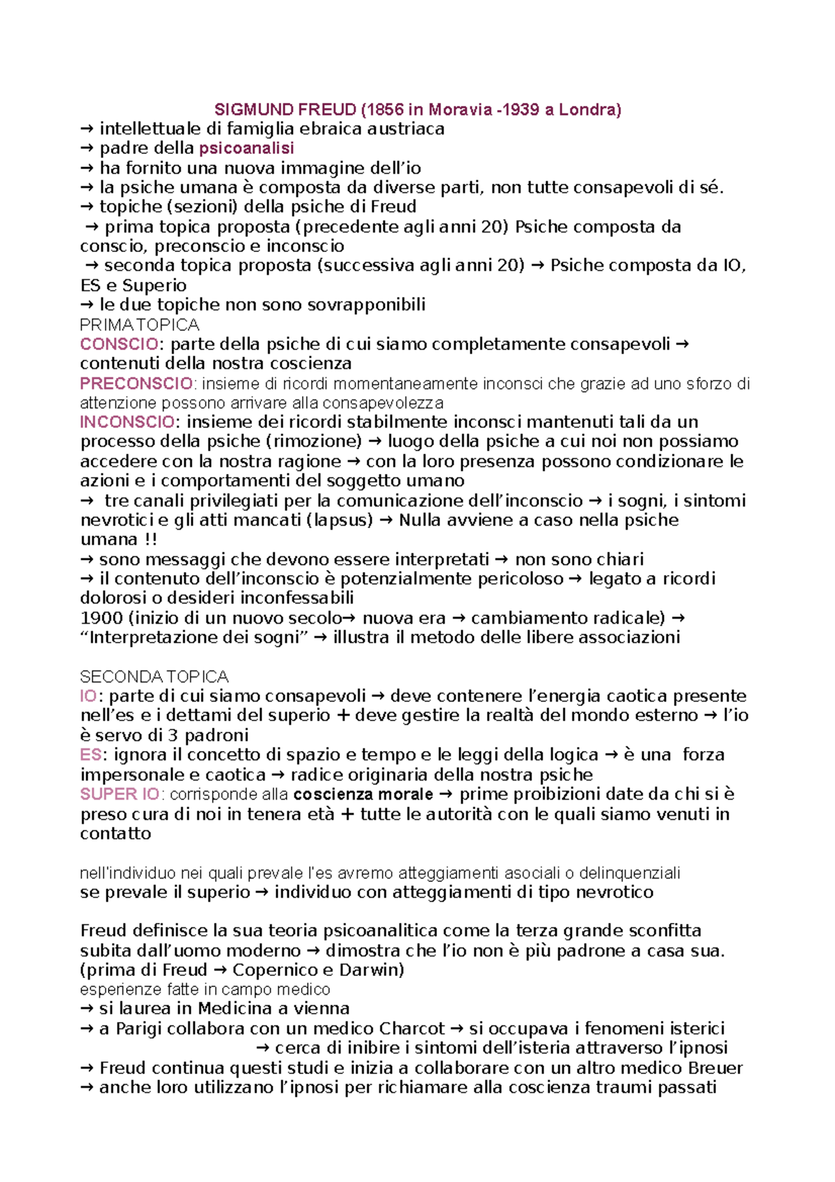 Introduzione a Sigmund Freud - SIGMUND FREUD (1856 in Moravia -1939 a ...