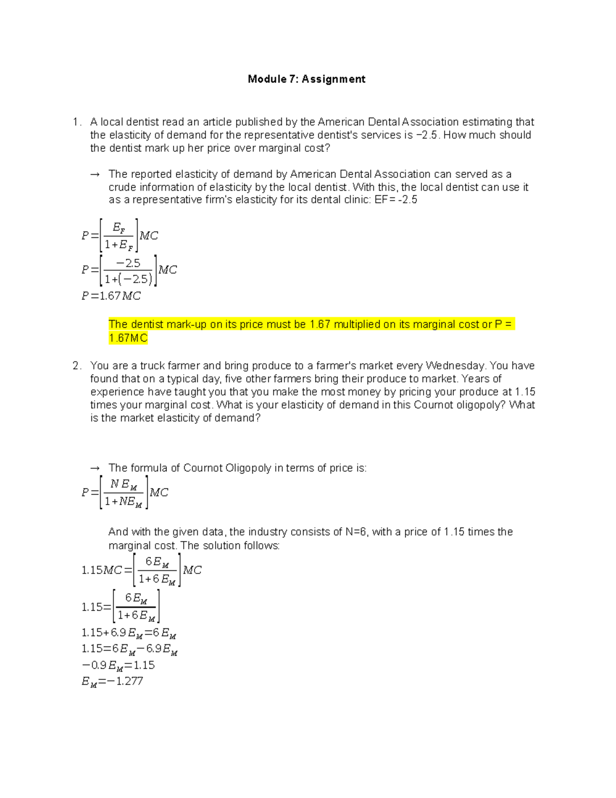 Module-7-Assignment - It's abotu economics. - Module 7: Assignment A ...
