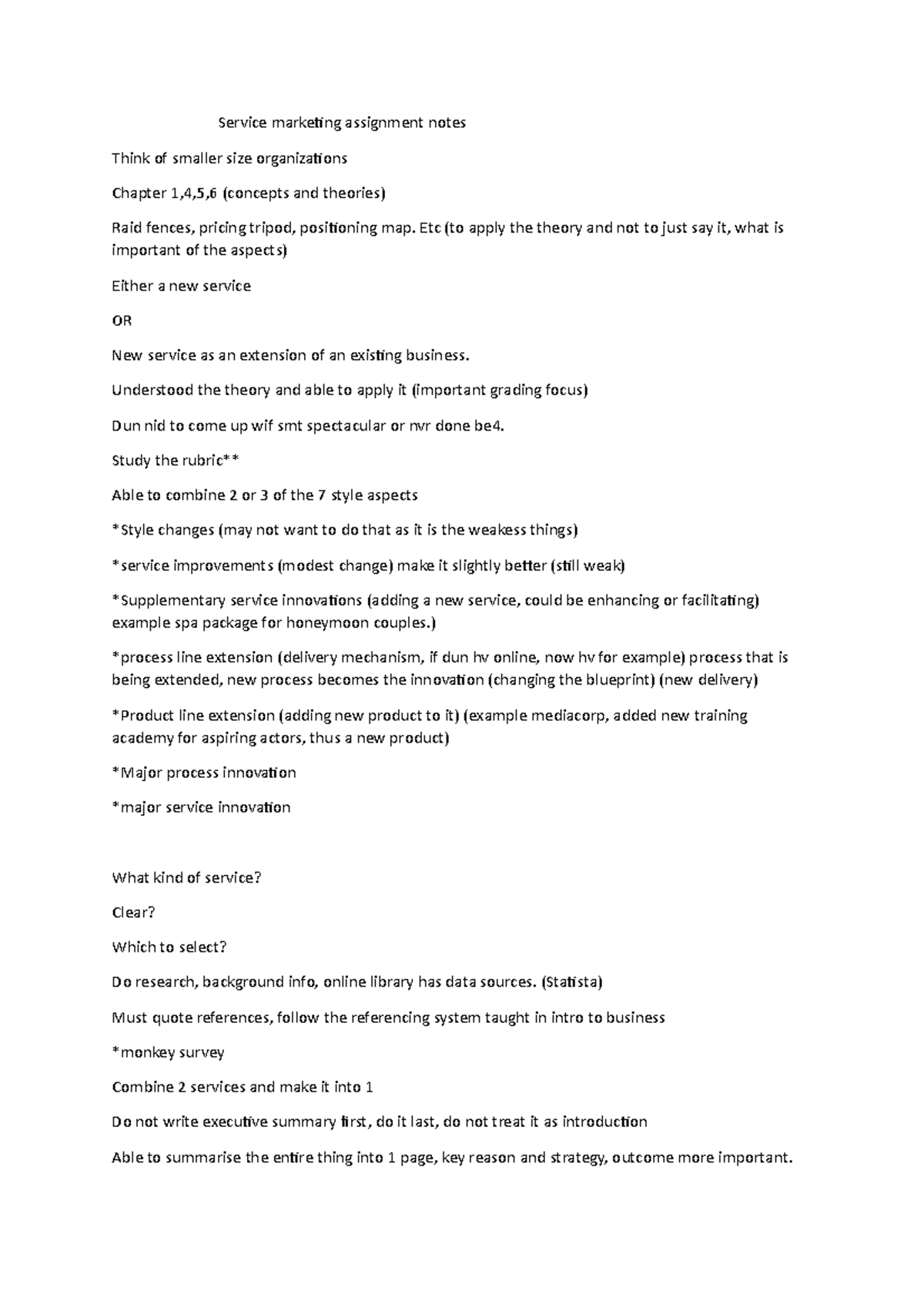 Service marketing assignment notes 8 august latest - Service marketing ...