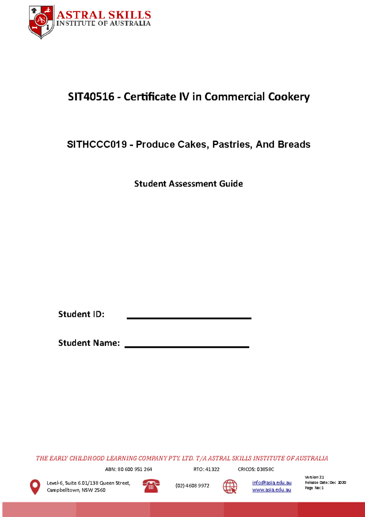 V2 Sithccc 019 Produce cakes, pasteries and breads 221205 202359 - THE ...