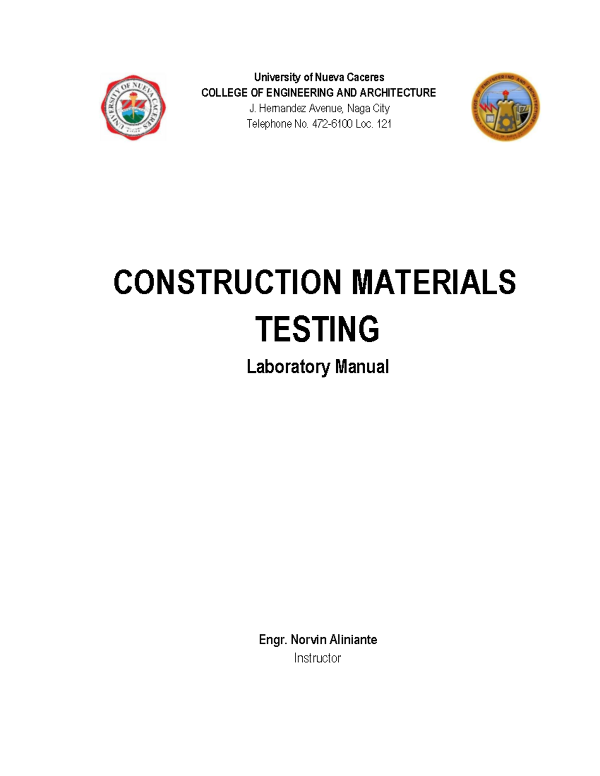 CMT Manual. Laboratory Activities and practice problems - University of ...