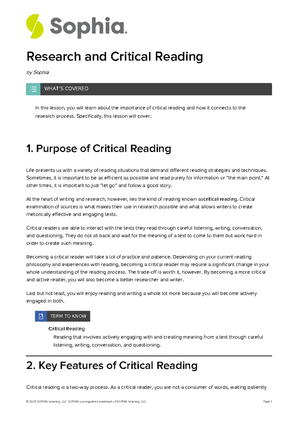 Research and critical-reading paper - Research and Critical Reading by ...