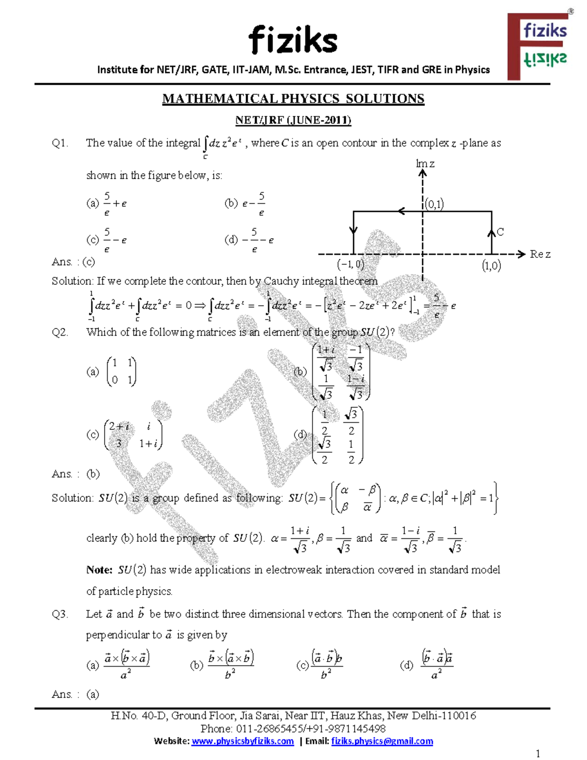 1mathematical Physics Net Jrf Institute For Netjrf Gate Iit‐jam M Entrance Jest Tifr