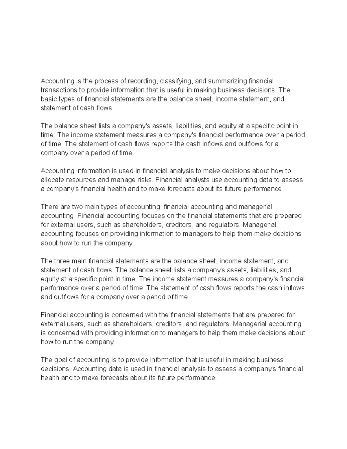 ACCTG500 course outline - : Accounting is the process of recording ...