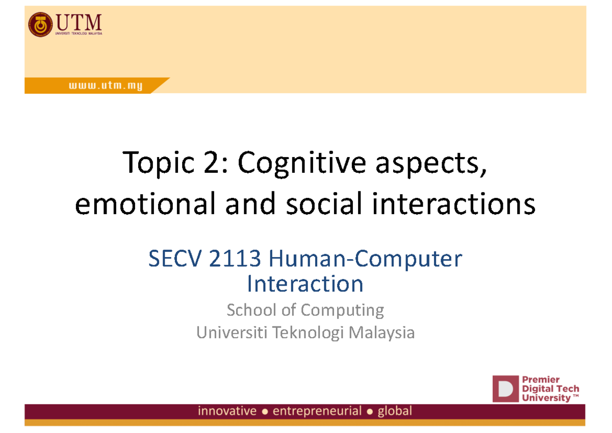 02ab Users - cognition and emotions - Topic 2: Cognitive aspects ...