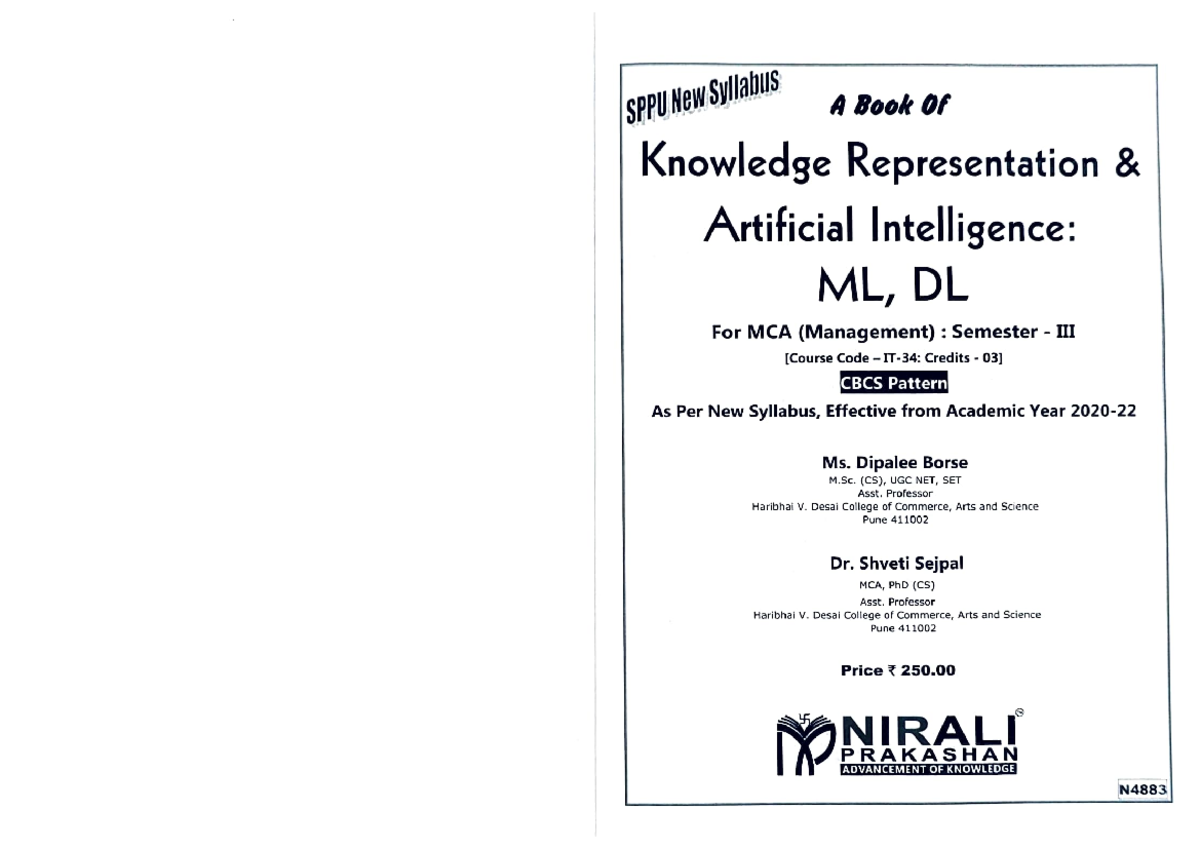Ebook Knowledge representation and AI mca sem 3 - Master of computer ...