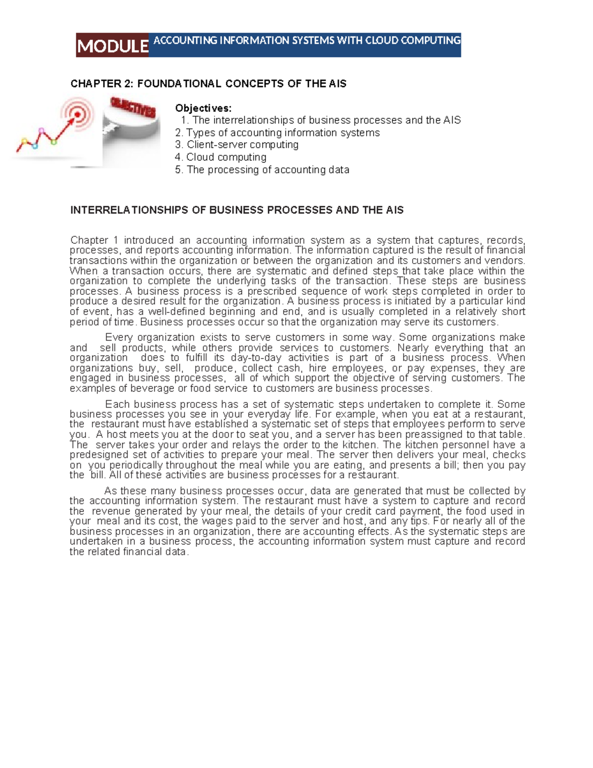 Chapter 2 - Foundational Concepts OF THE AIS - MODULE CHAPTER 2: FOUNDATIONAL CONCEPTS OF THE ...