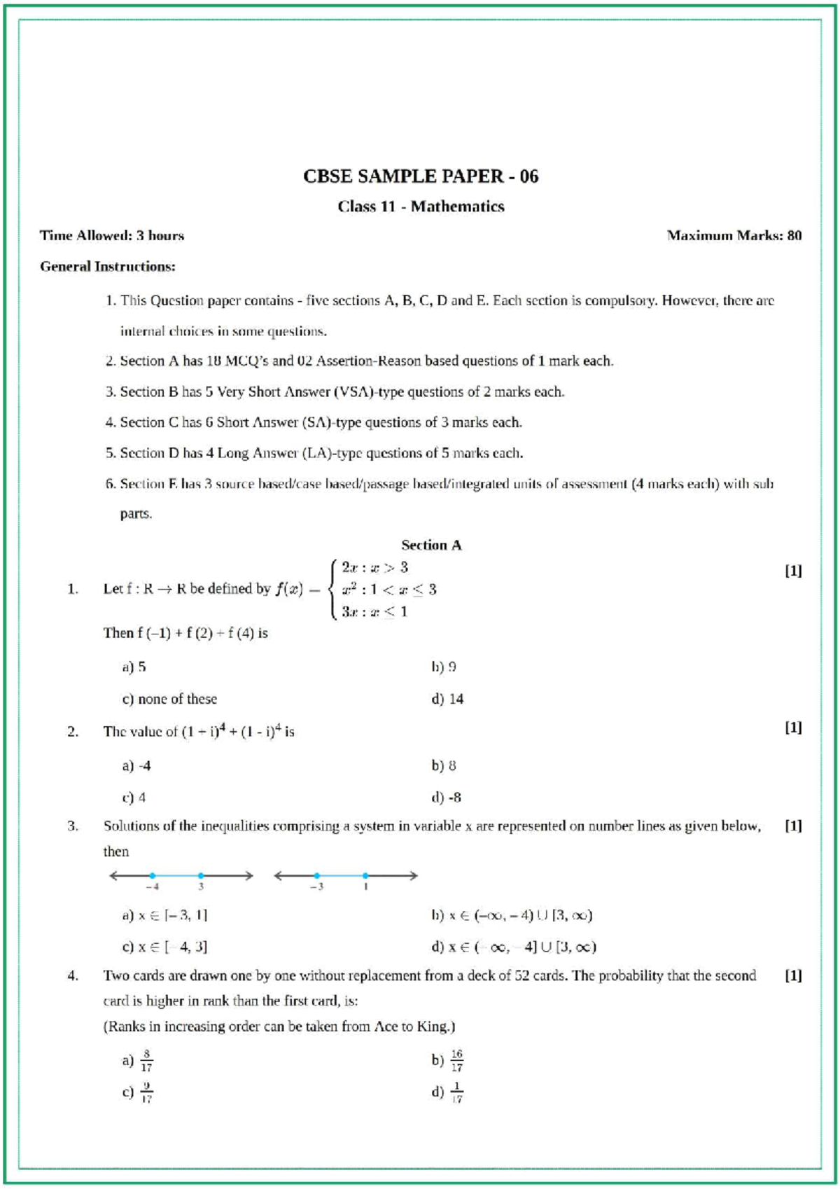 Class 11 sample paper - Economics - Studocu