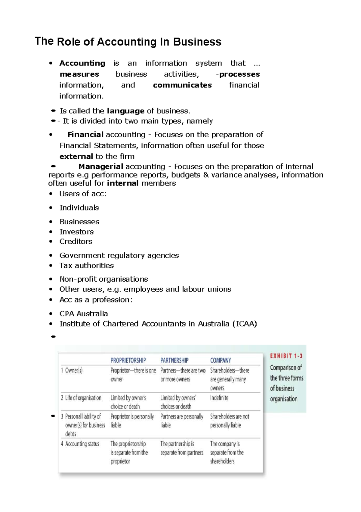 The Role of Accounting In Business - The Role of Accounting In Business ...