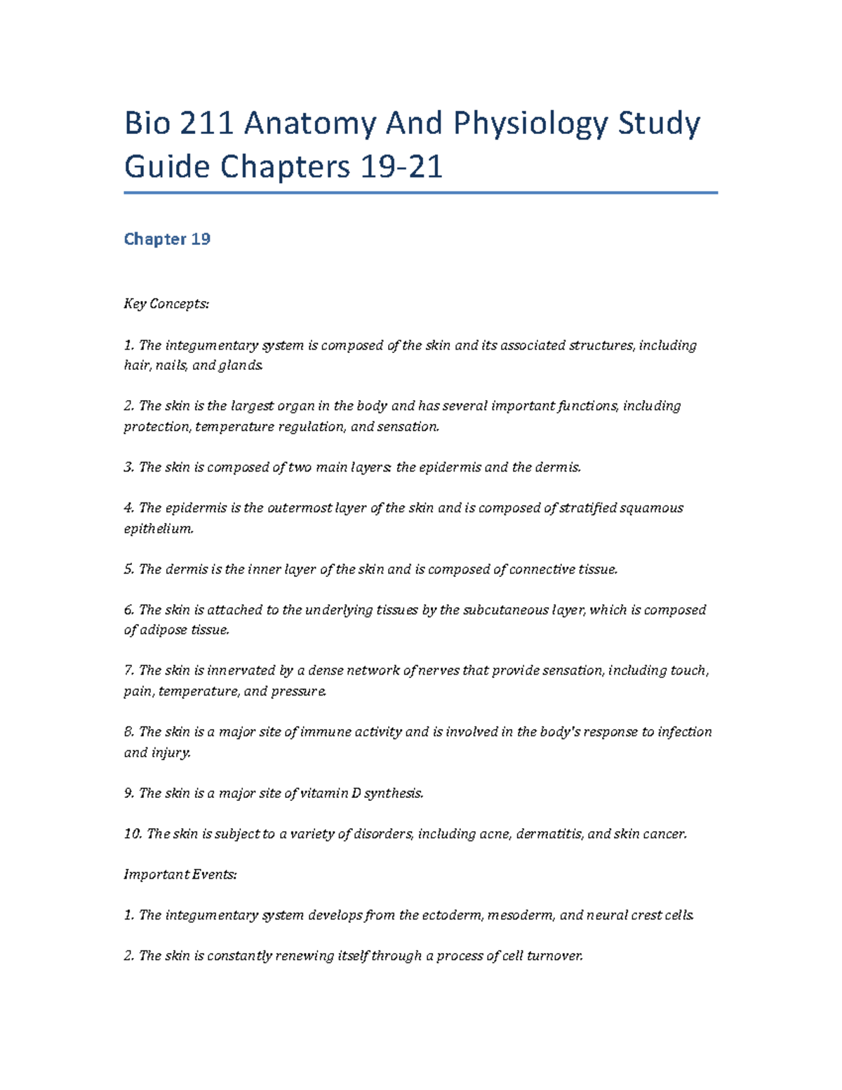 Bio 211 Anatomy And Physiology Study Guide Chapters 19-21 - Bio 211 ...