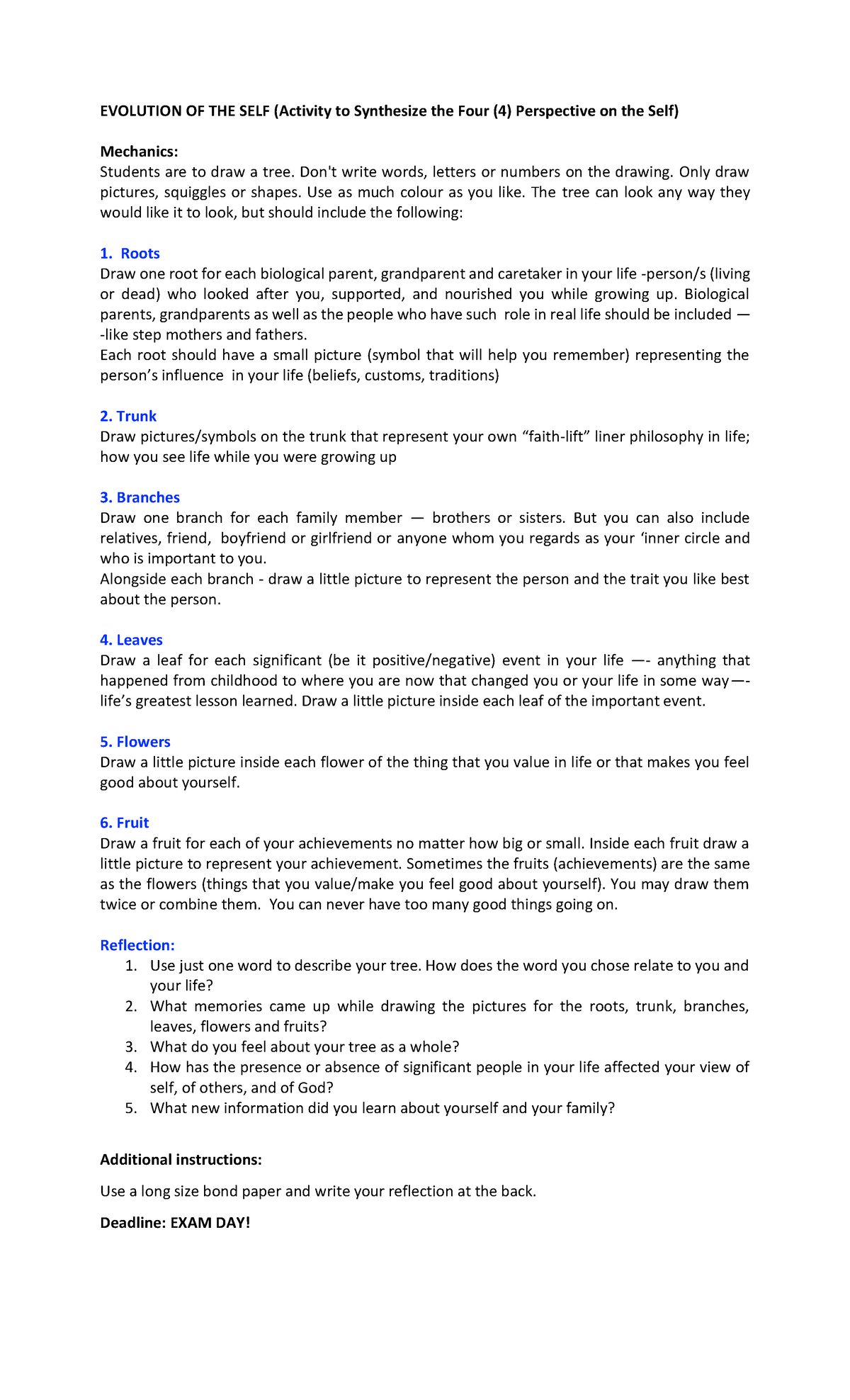 Evolution of the Seld - idea lesson - EVOLUTION OF THE SELF (Activity ...